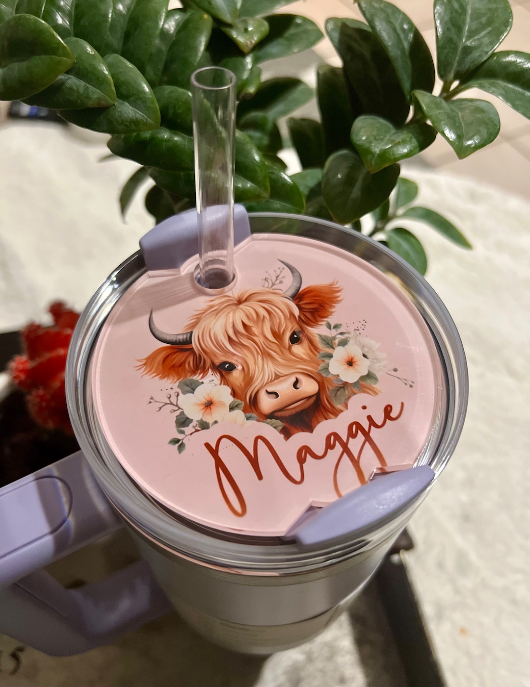 Highland Cow 40 Oz Stanley Quencher H2.0 Tumbler Plate Topper ...