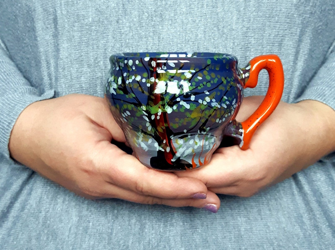 Ceramic Mug Tree Cup Coffee Pottery Mug Colorful Mug Ceramic Cup Tea ...