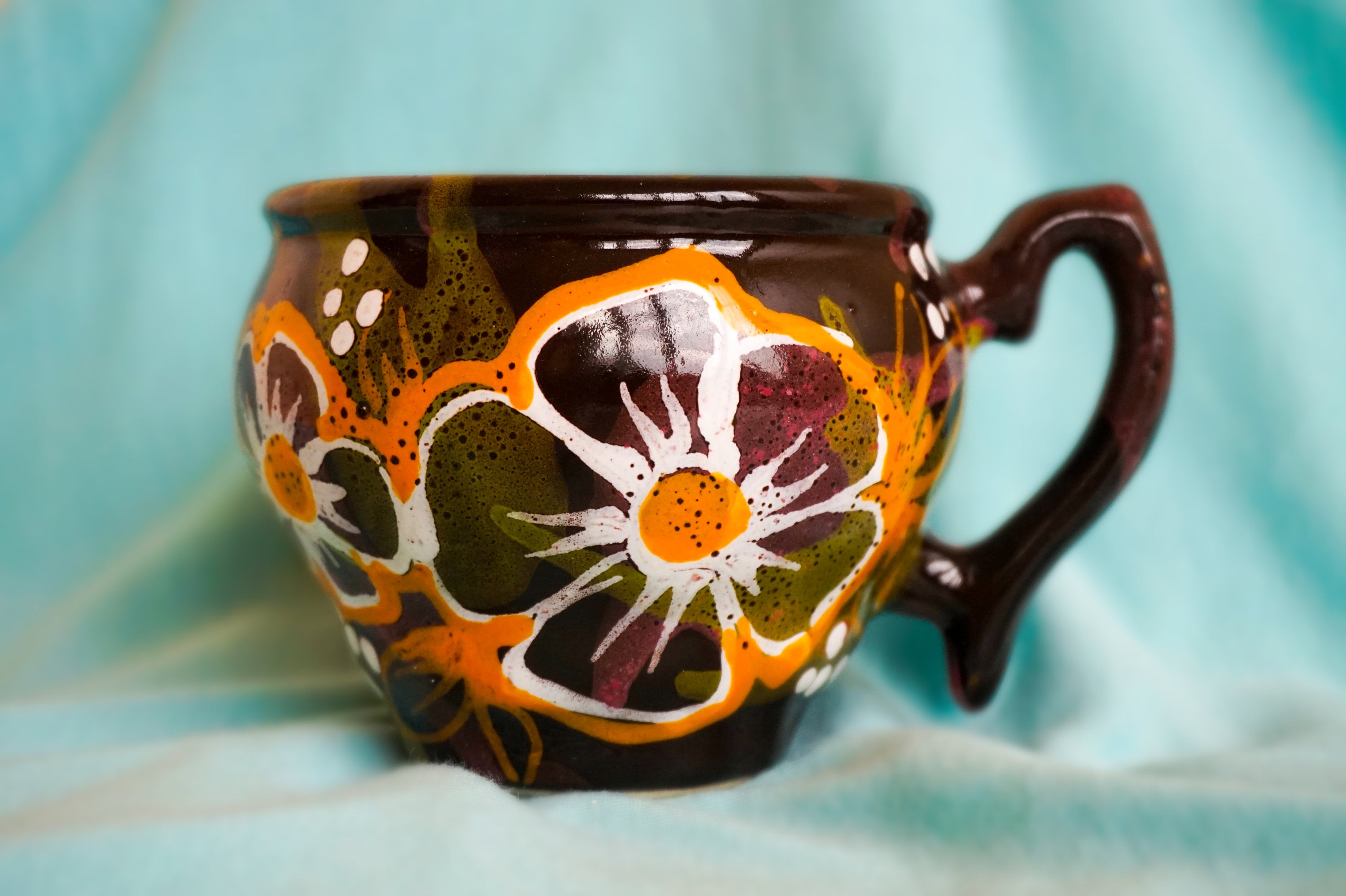 Pottery Mug Ceramic Cup Purple Pottery Mug Tea Cup Flower Mug | Etsy