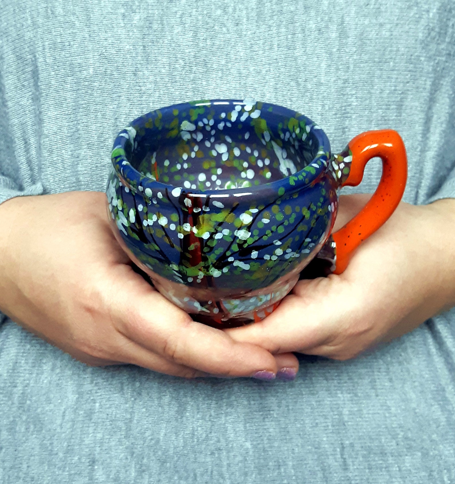 Ceramic Mug Tree Cup Coffee Pottery Mug Colorful Mug Ceramic | Etsy