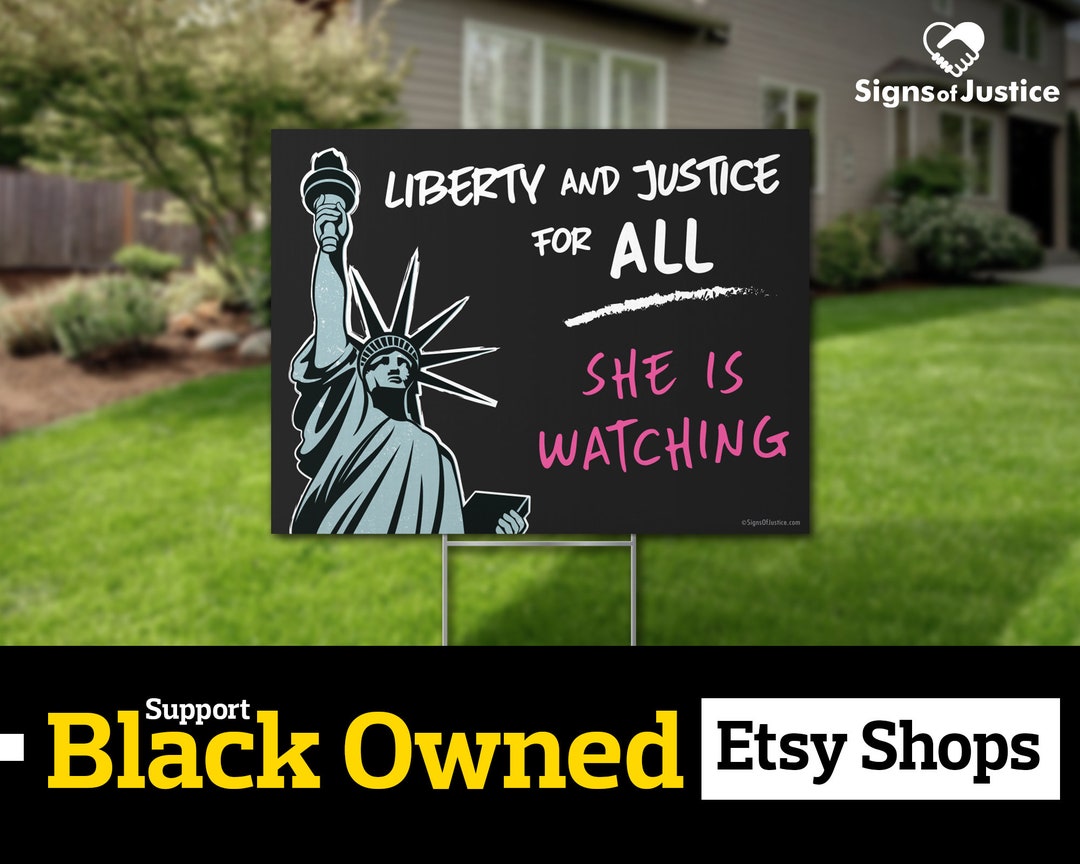 Lady Liberty Yard Sign // 2-sided // Black Owned Business // - Etsy