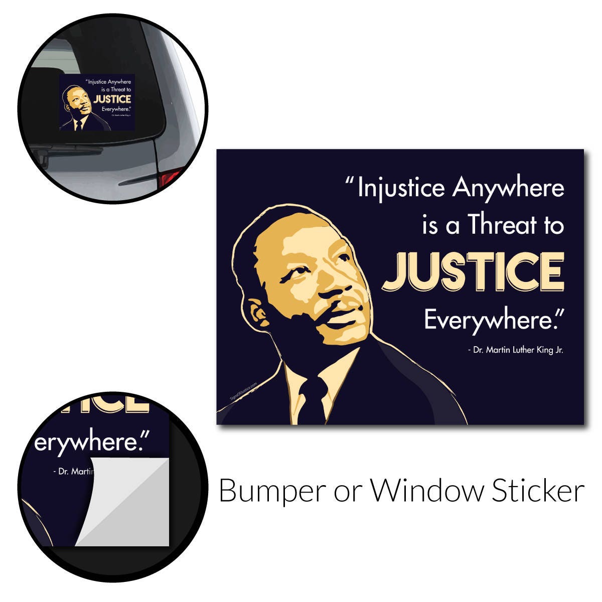 Martin Luther King Justice Bumper Sticker // 6x4.5 // | Etsy