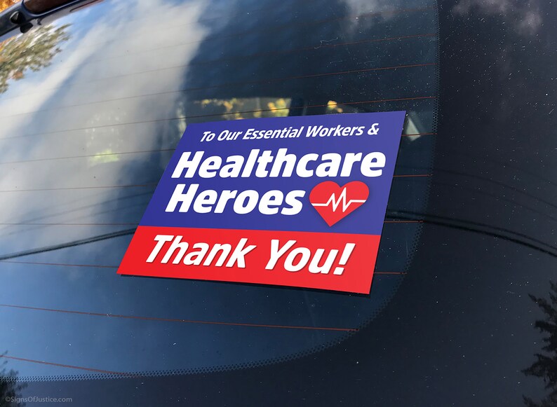 Healthcare Workers Thank You Bumper Sticker// Heroes Are | Etsy