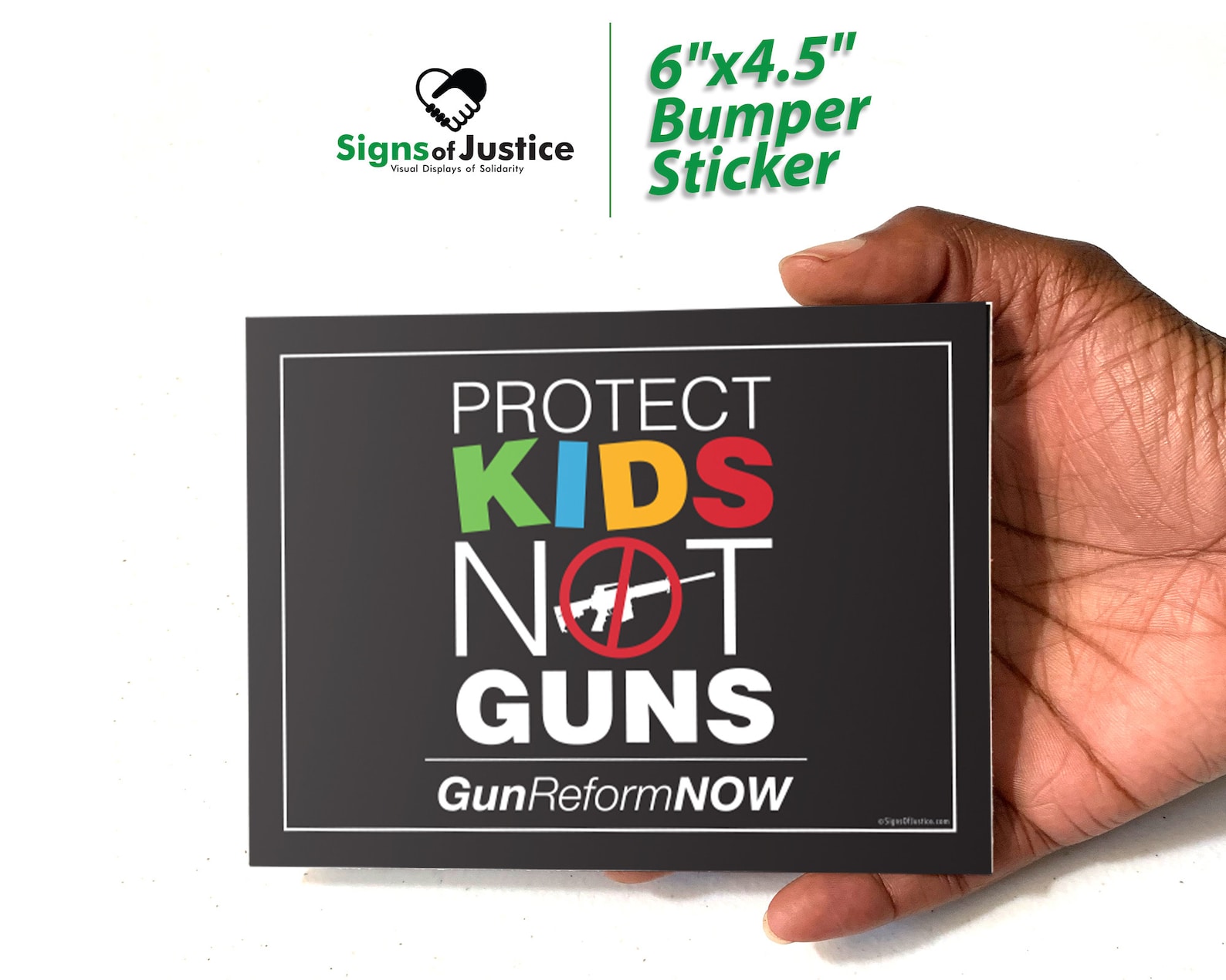 Protect Kids Not Guns Bumper Sticker // 6x4.5 // Protective Gloss Layer ...