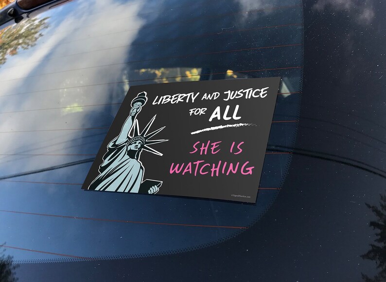 Lady Liberty Bumper Sticker // 6”x4.5” // Protective Gloss Layer ...