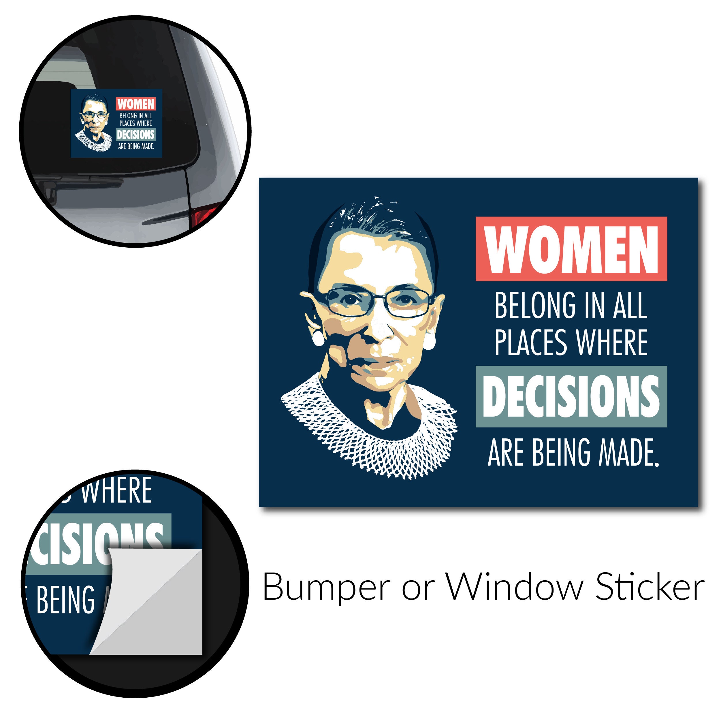 Notorious RBG Bumper Sticker // 6x4.5 // Protective Gloss - Etsy