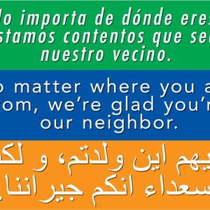 Welcome Your Neighbors Poster Sign // 2-sided // Protest Sign // Art ...