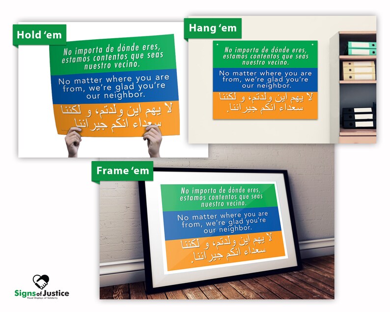 Welcome Your Neighbors Poster Sign // 2-sided // Protest Sign - Etsy