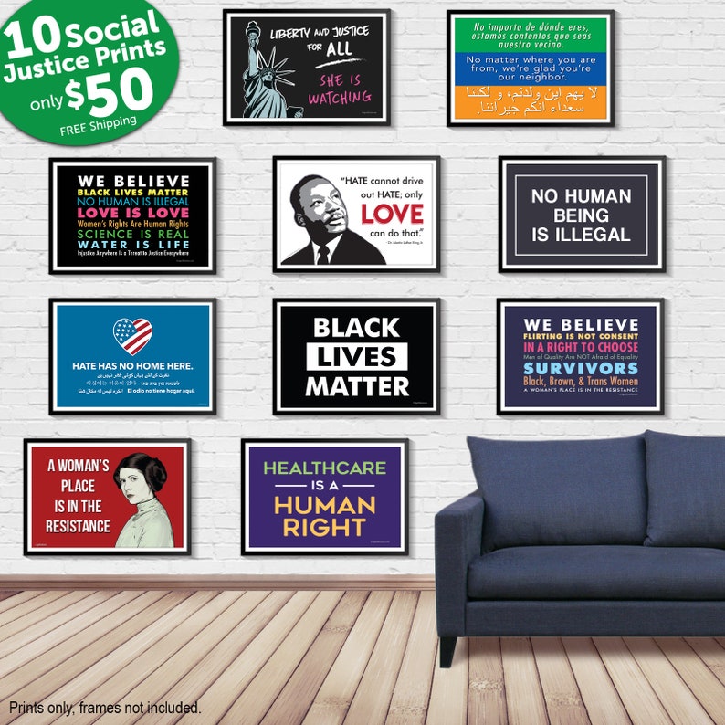 10 Pack of Social Justice Poster Prints Mix N' Match - Etsy