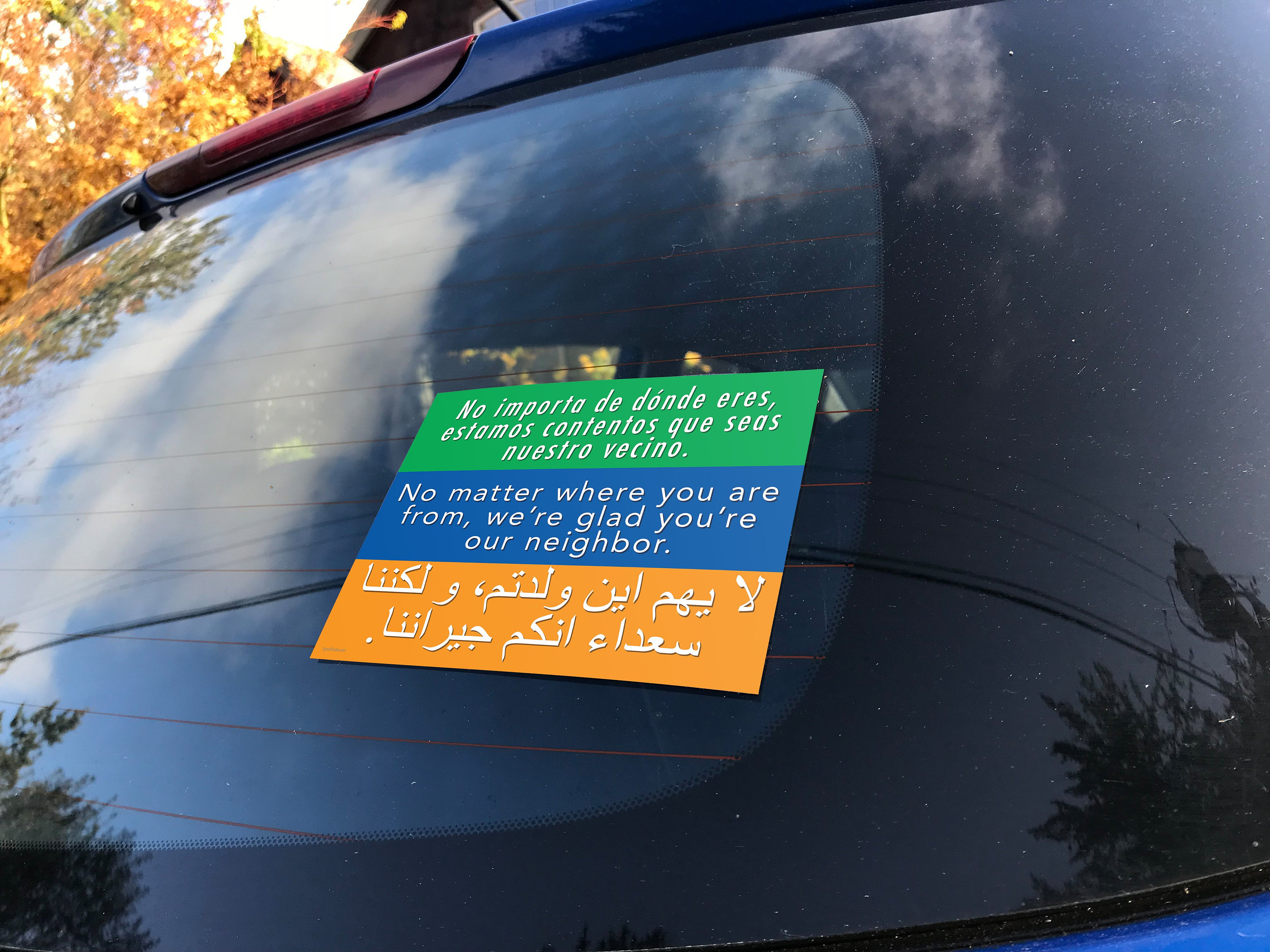 Welcome Your Neighbors Bumper Sticker // 6”x4.5” // Protective Gloss ...