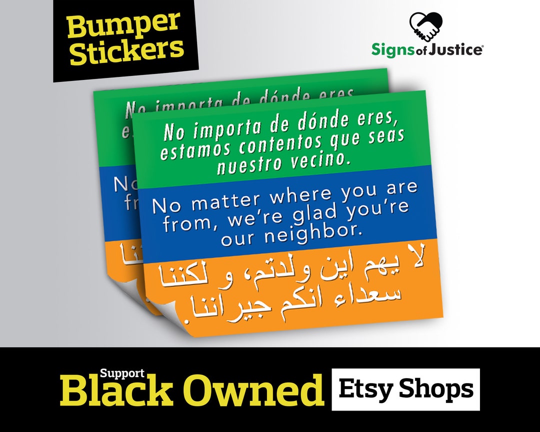 Welcome Your Neighbors Bumper Sticker // 6”x4.5” // Protective Gloss ...