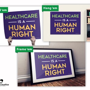 Healthcare is A Human Right Poster Sign // 2-sided // Glossy Cardstock ...