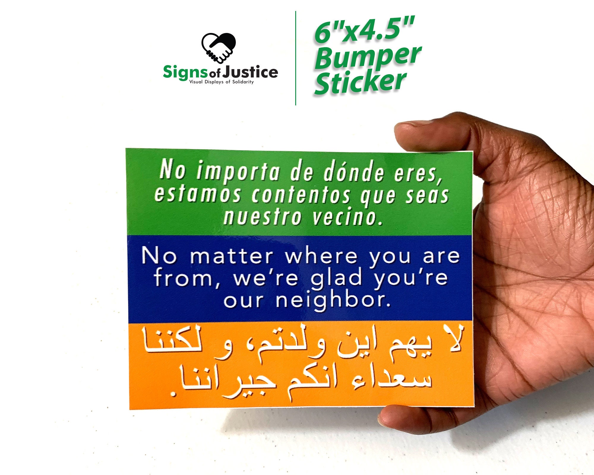 Welcome Your Neighbors Bumper Sticker // 6”x4.5” // Protective Gloss ...