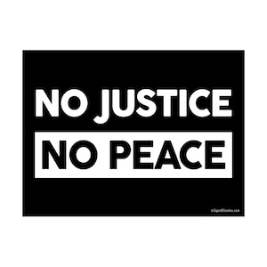 No Justice No Peace Poster Sign // 2-sided // Glossy Cardstock Print ...