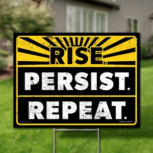 Rise Persist Repeat Yard Sign // 2-sided // Black Owned Business ...