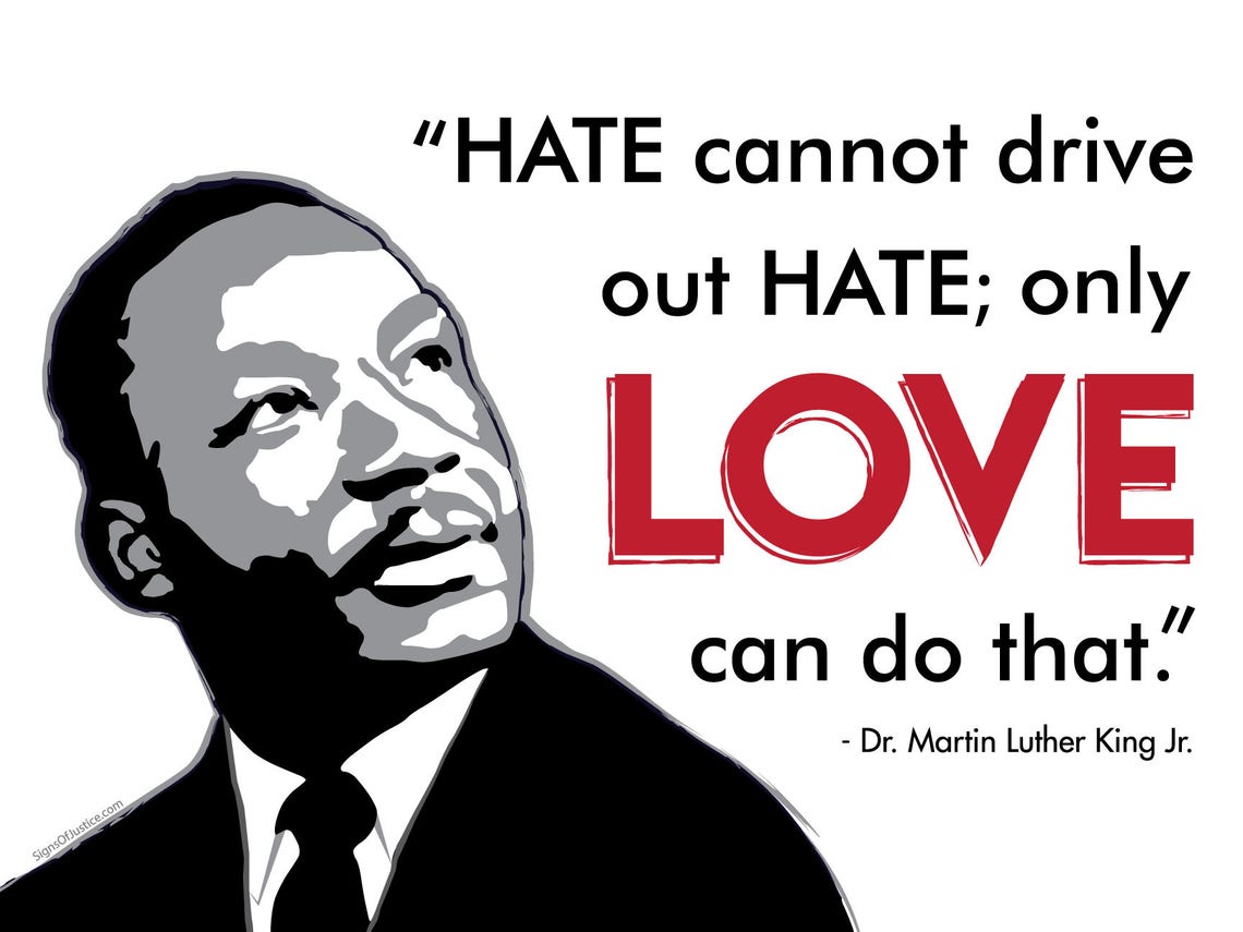 Martin Luther King Love Bumper Sticker // 6”x4.5” // Protective Gloss ...