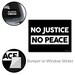 No Justice No Peace Bumper Sticker // 6x4.5 // Protective Gloss Layer ...