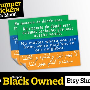 Welcome Your Neighbors Bumper Sticker // 6x4.5 // Protective | Etsy