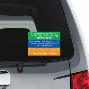 Welcome Your Neighbors Bumper Sticker // 6”x4.5” // Protective Gloss ...