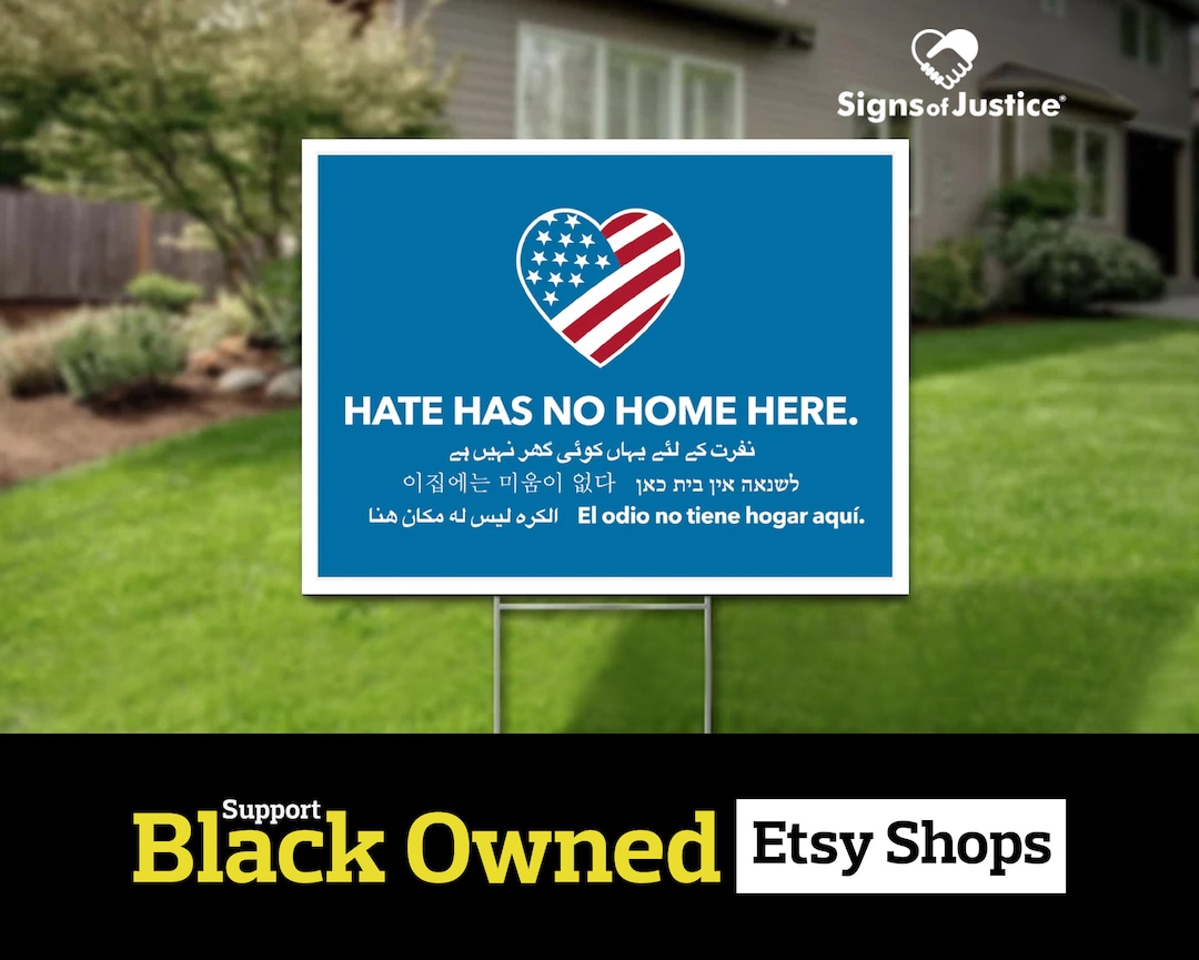 Hate Has No Home Here Yard Signs // 2-sided // Protest Sign // Social ...
