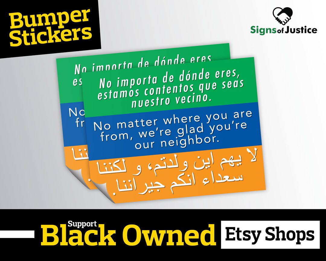 Welcome Your Neighbors Bumper Sticker // 6x4.5 // Protective - Etsy