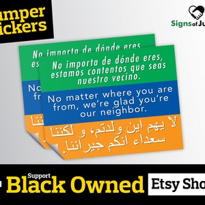 Welcome Your Neighbors Bumper Sticker // 6x4.5 // Protective - Etsy