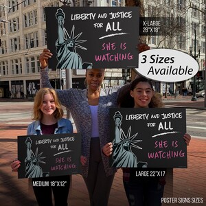 Lady Liberty Poster Sign // 2-sided // Glossy Cardstock Print ...