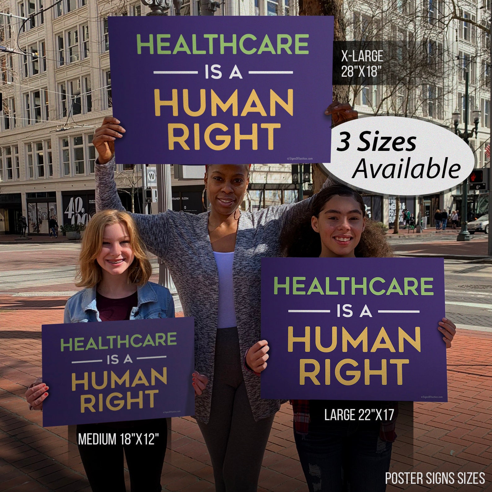 Healthcare is A Human Right Poster Sign // 2-sided // Glossy Cardstock ...