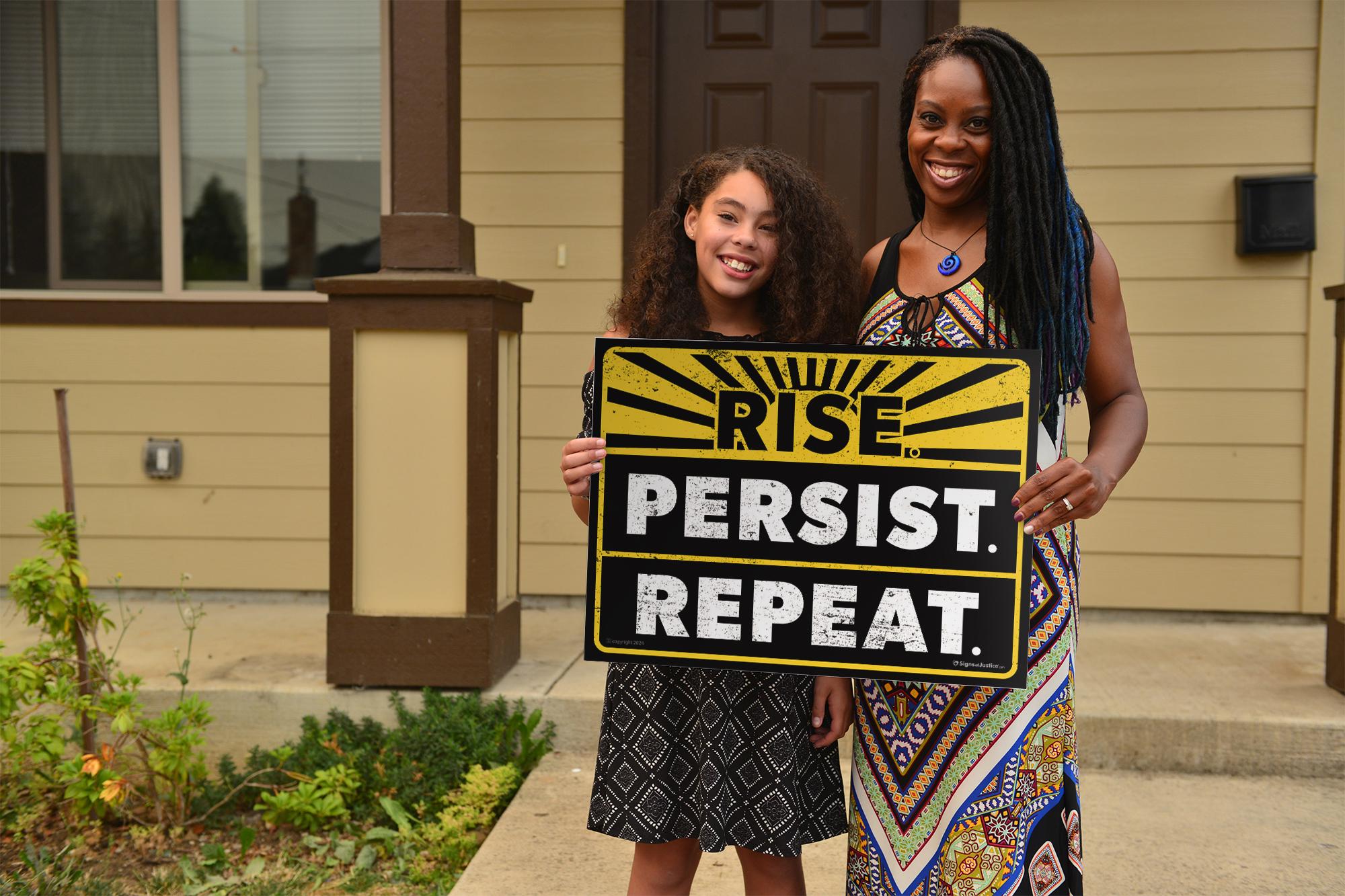 Rise Persist Repeat Yard Sign // 2-sided // Black Owned Business ...