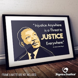 Martin Luther King Justice Poster Sign // 2-sided // Gloss Cardstock ...