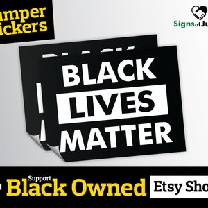 Black Lives Matter Bumper Sticker // 6x4.5 // Protective Gloss Layer ...