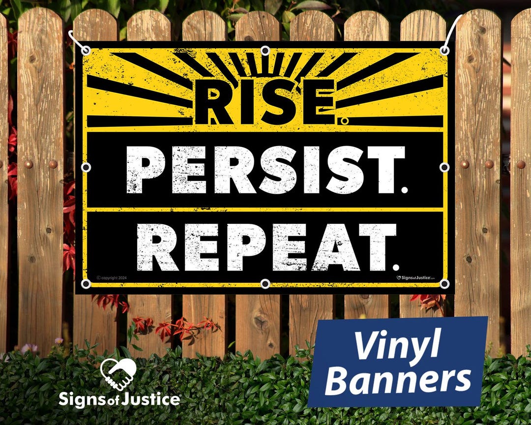 Vinyl Banner - Rise Persist Repeat - Etsy