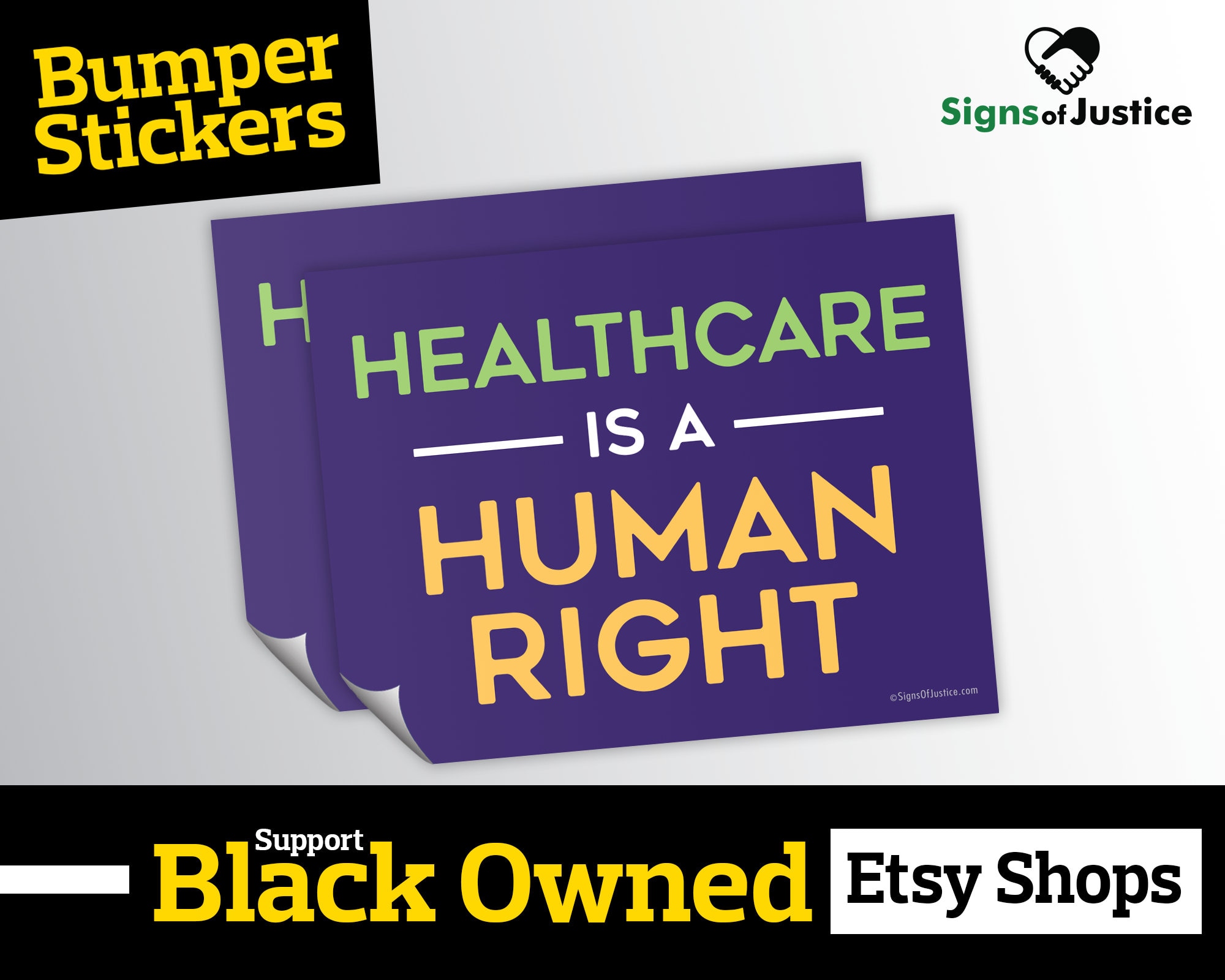Healthcare is A Human Right Bumper Sticker // 6x4.5 // - Etsy