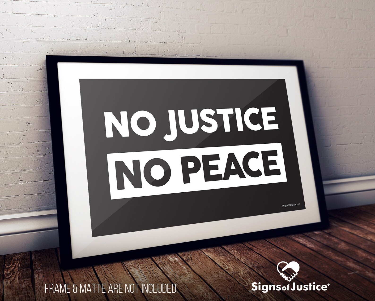 No Justice No Peace Poster Sign // 2-sided // Glossy Cardstock Print ...