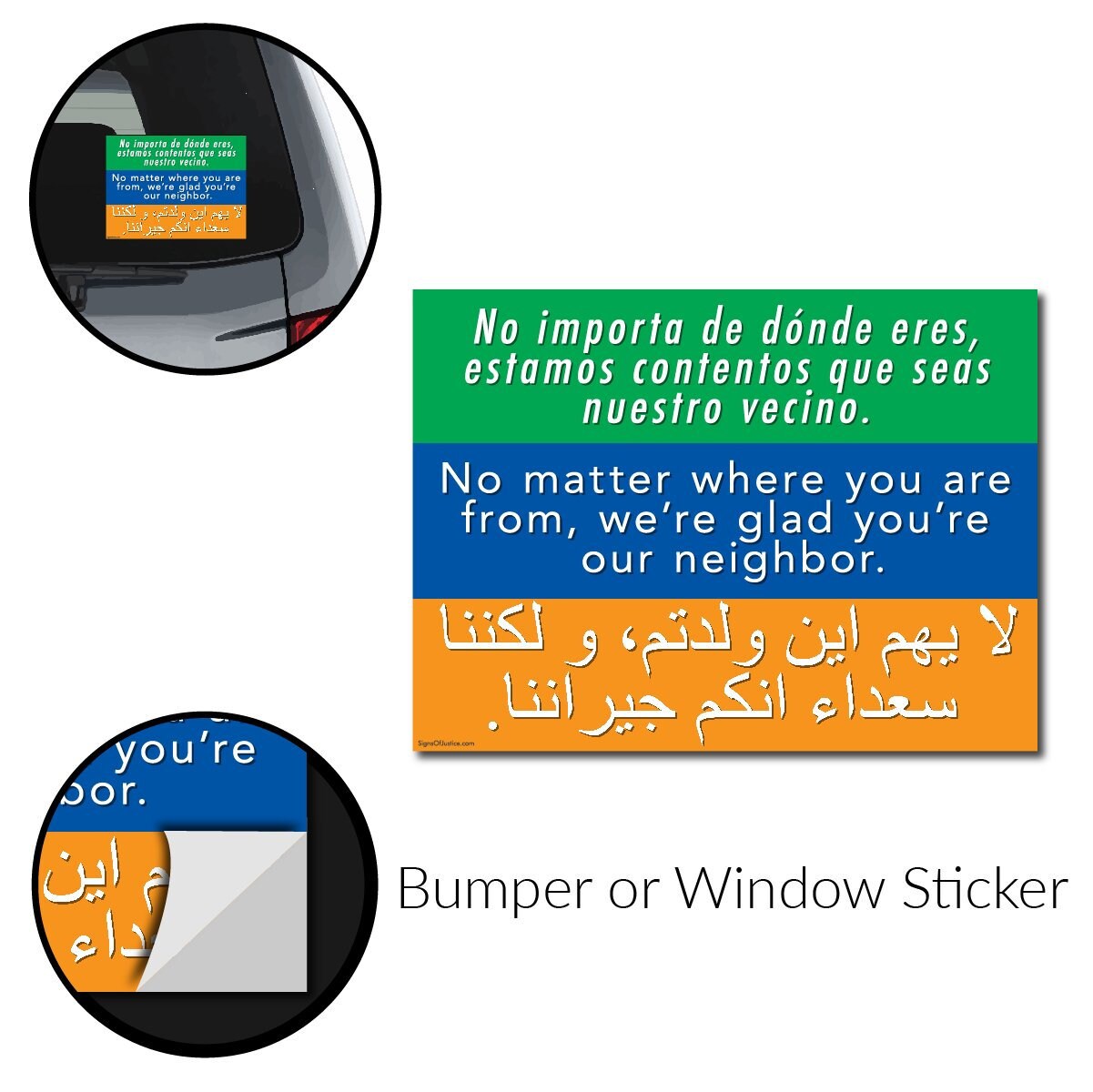 Welcome Your Neighbors Bumper Sticker // 6”x4.5” // Protective Gloss ...