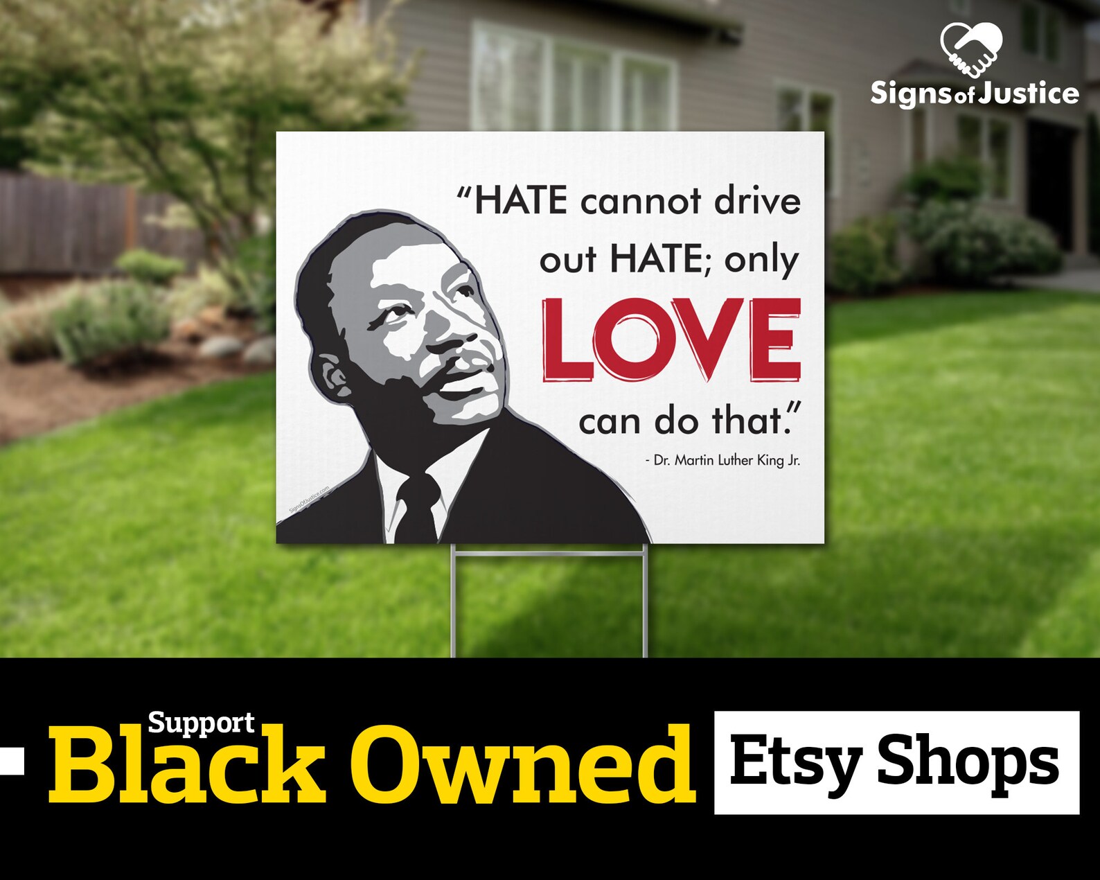 Martin Luther King Love Yard Sign // 2-sided // Lawn Protest - Etsy