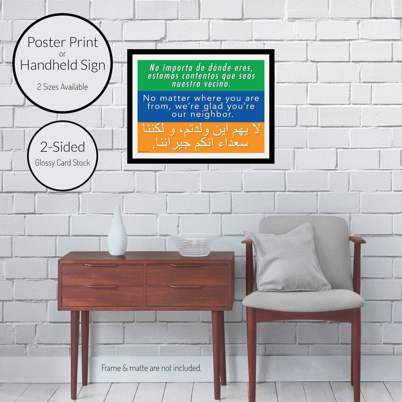 Welcome Your Neighbors Poster Sign // 2-sided // Protest Sign - Etsy