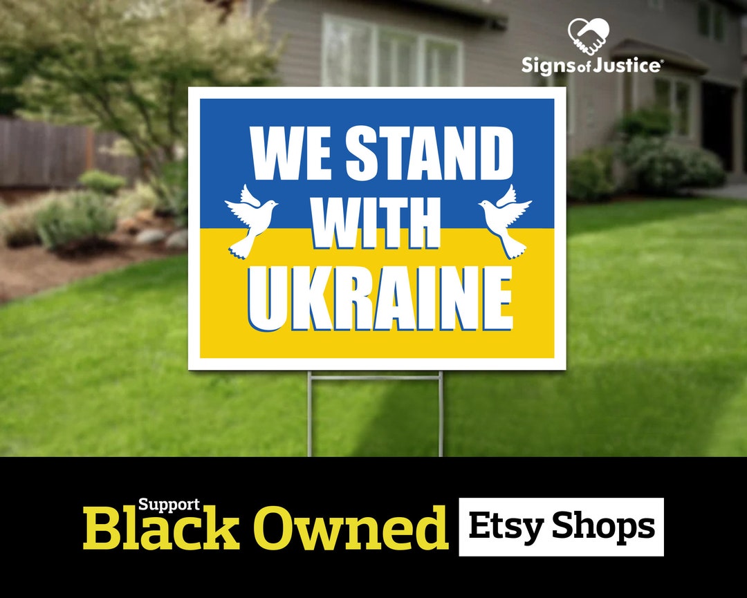 We Stand With Ukraine Yard Sign // 18"x24" // 12"x16" // 2-sided ...