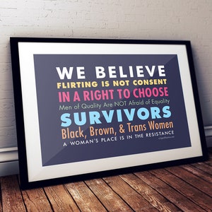 We Believe Women Poster Sign // 2-sided // Glossy Cardstock // Protest ...