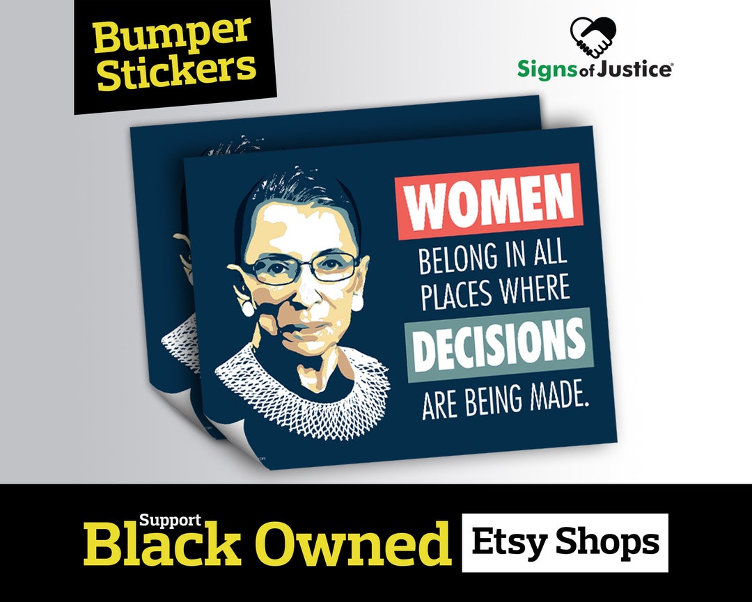 Notorious RBG Bumper Sticker // 6”x4.5” // Protective Gloss Layer ...