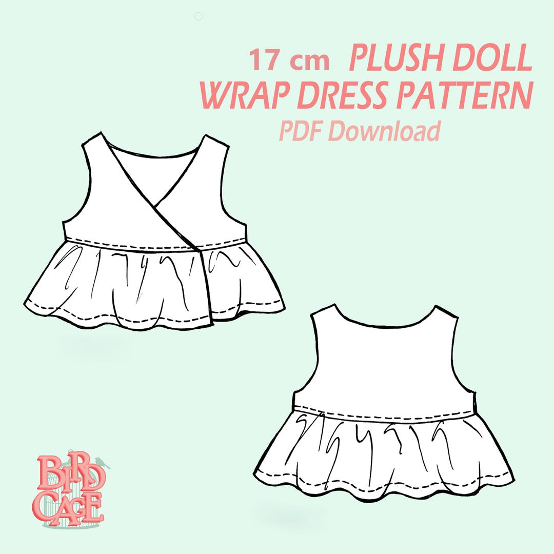 Wrap Dress Pattern for 17cm Plush Doll. PDF File - Etsy