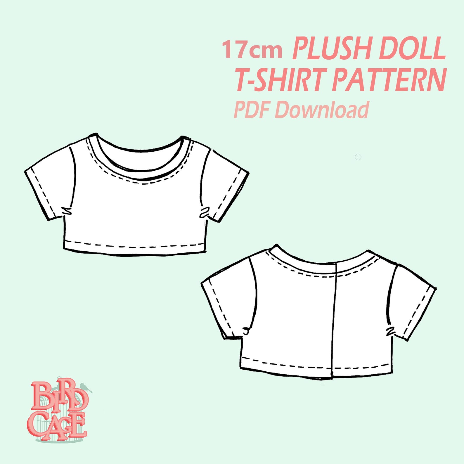 T-shirt Pattern for 17 Cm Plush Doll. PDF File - Etsy