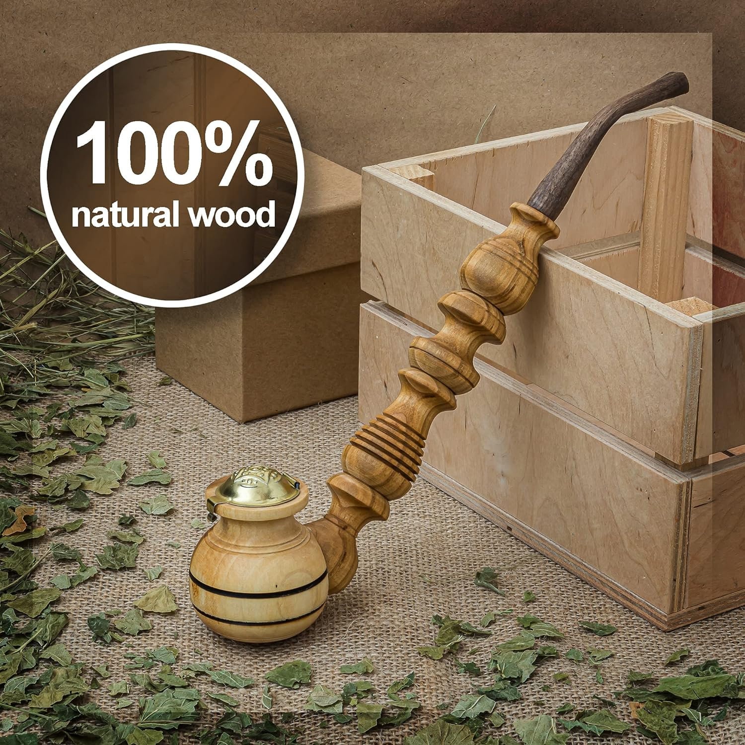 Handmade Wooden Smoking Pipe Metal Bowl Cover Tobacco - Etsy