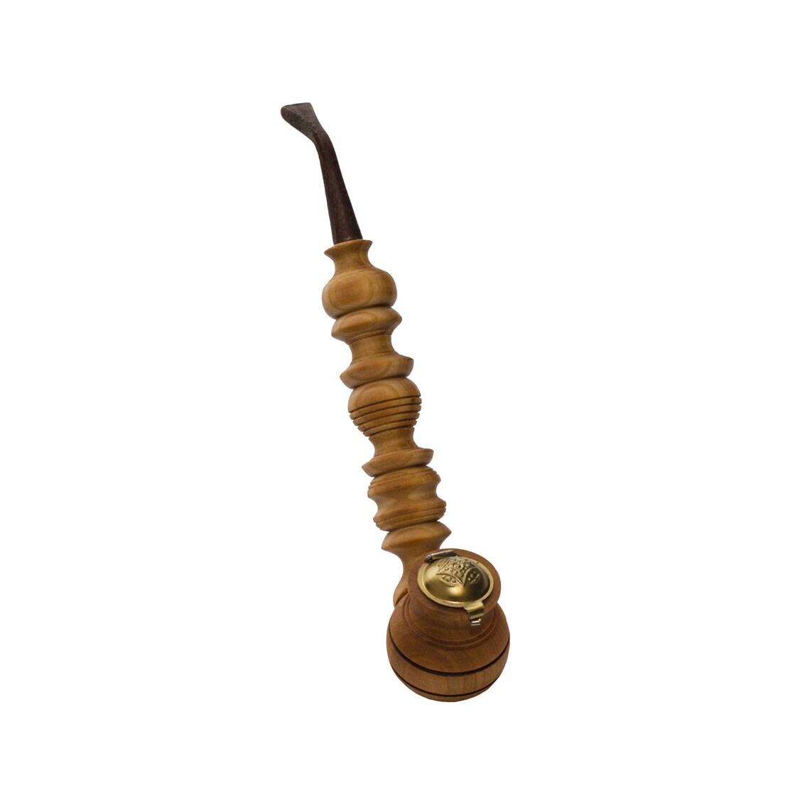 Handmade Wooden Smoking Pipe Metal Bowl Cover Tobacco - Etsy