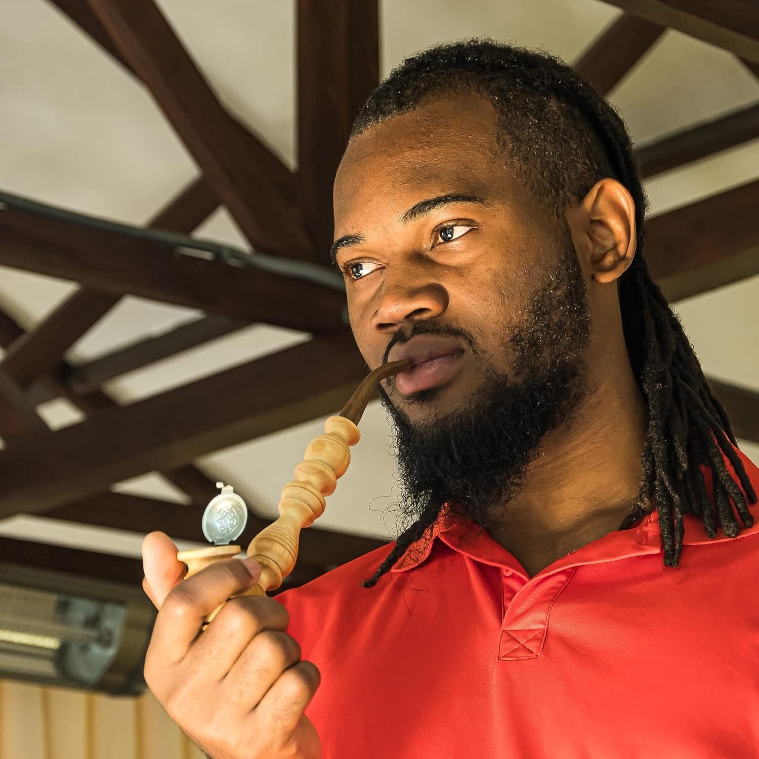 Handmade Wooden Smoking Pipe Metal Bowl Cover Tobacco - Etsy