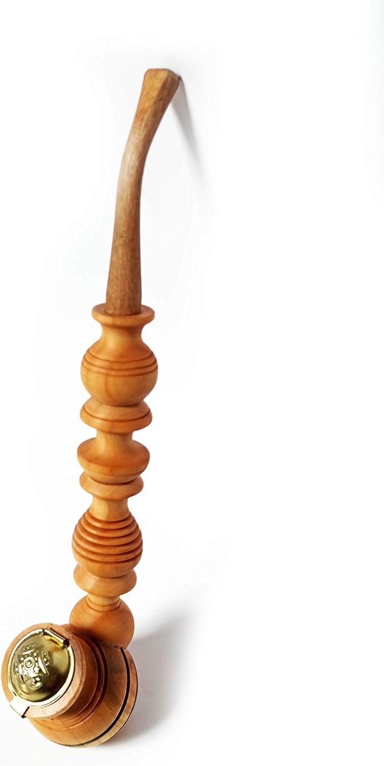 Handmade Wooden Smoking Pipe Metal Bowl Cover Tobacco - Etsy