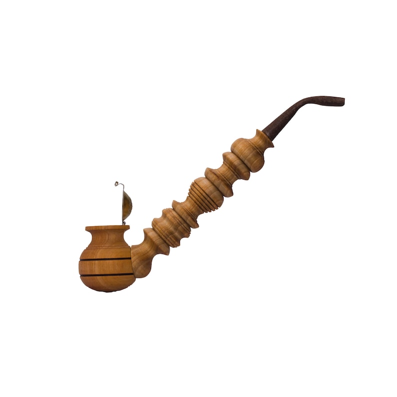 Handmade Wooden Smoking Pipe Metal Bowl Cover Tobacco - Etsy