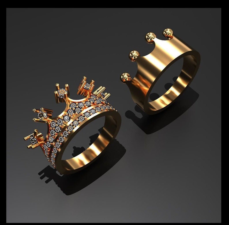 925 Sterling Silver Ring for Men Unique King Crown Wedding - Etsy