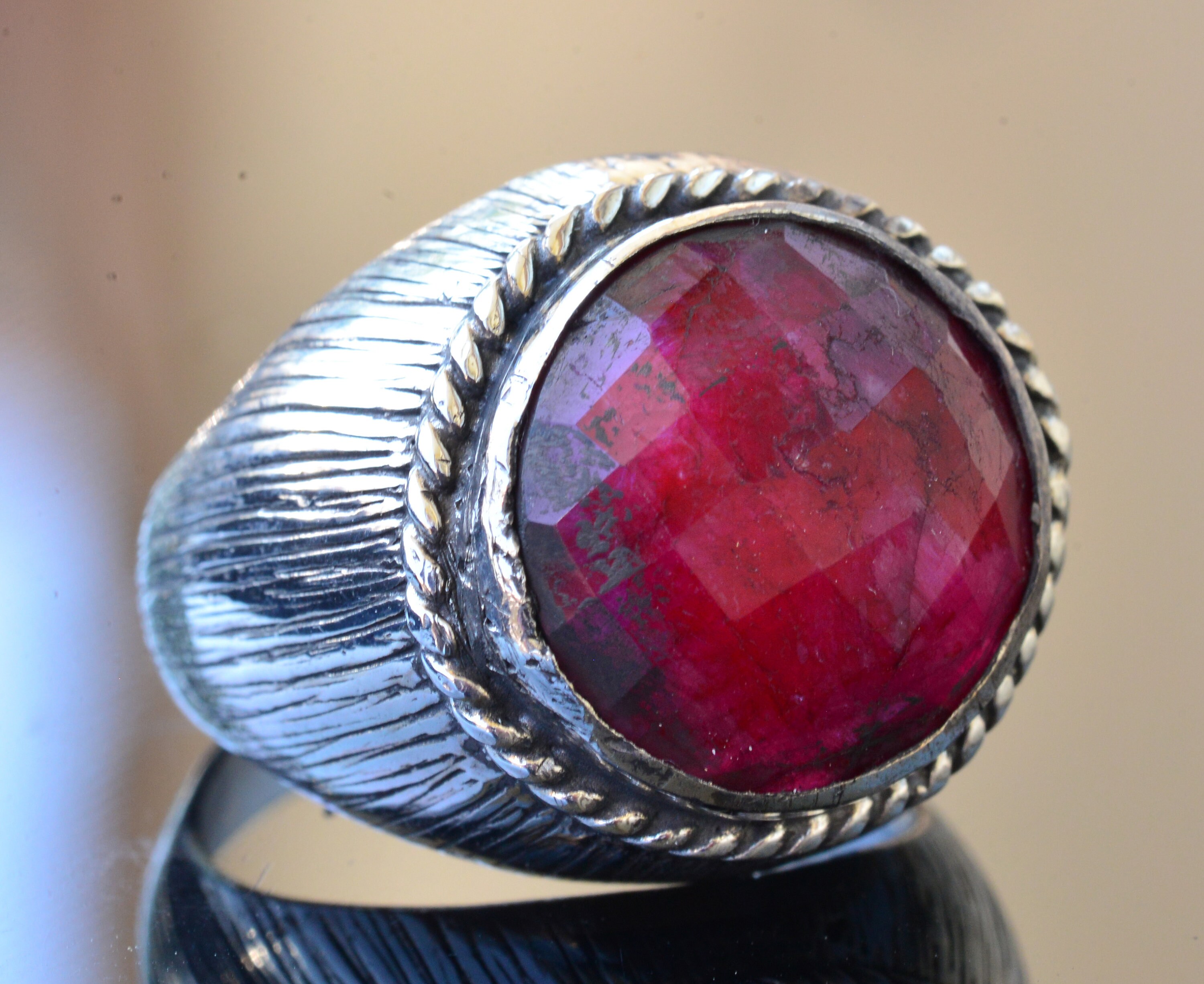 Real Natural Ruby Gemstone Raw Ruby Special Ring For Men | Etsy