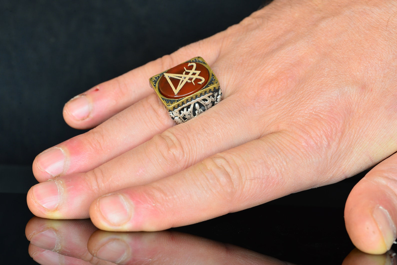 925 Sterling Silver Ring Satan Ring Satanic Ring Sigil of | Etsy